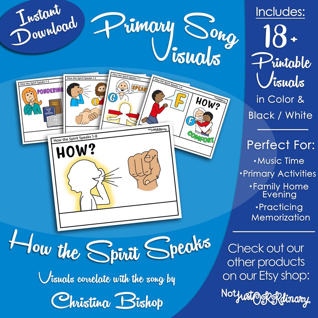 How the Spirit Speaks Song Visuals, LDS Primary Singing Time Pictures ...