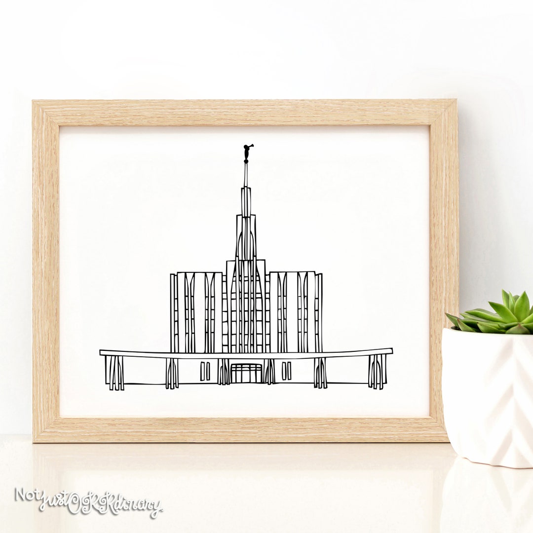Seattle Washington Temple Line Art Print – LDS Wall Decor (printable ...