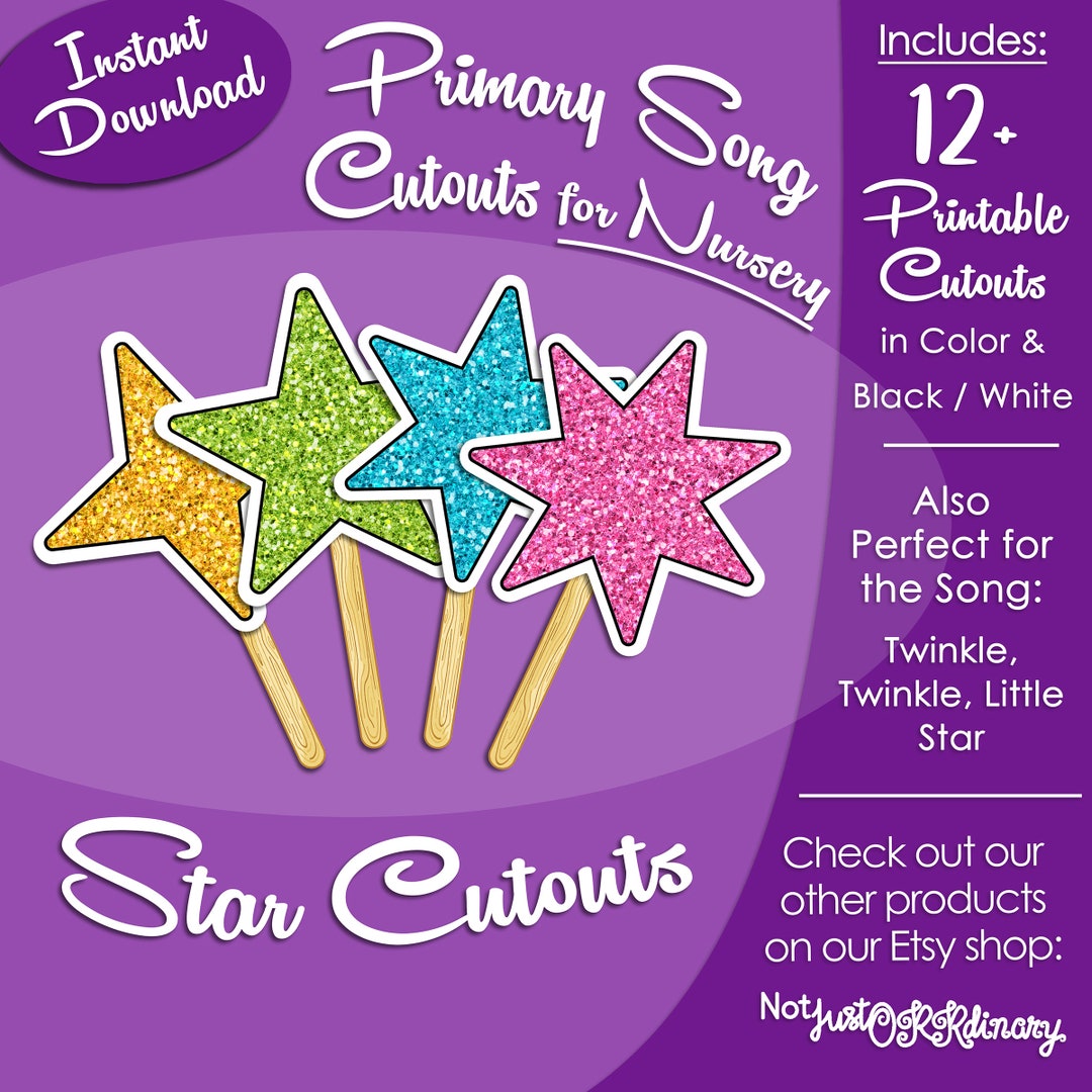Star Cutouts for NURSERY, I Am Like a Star Song, Latter-day Saint LDS ...