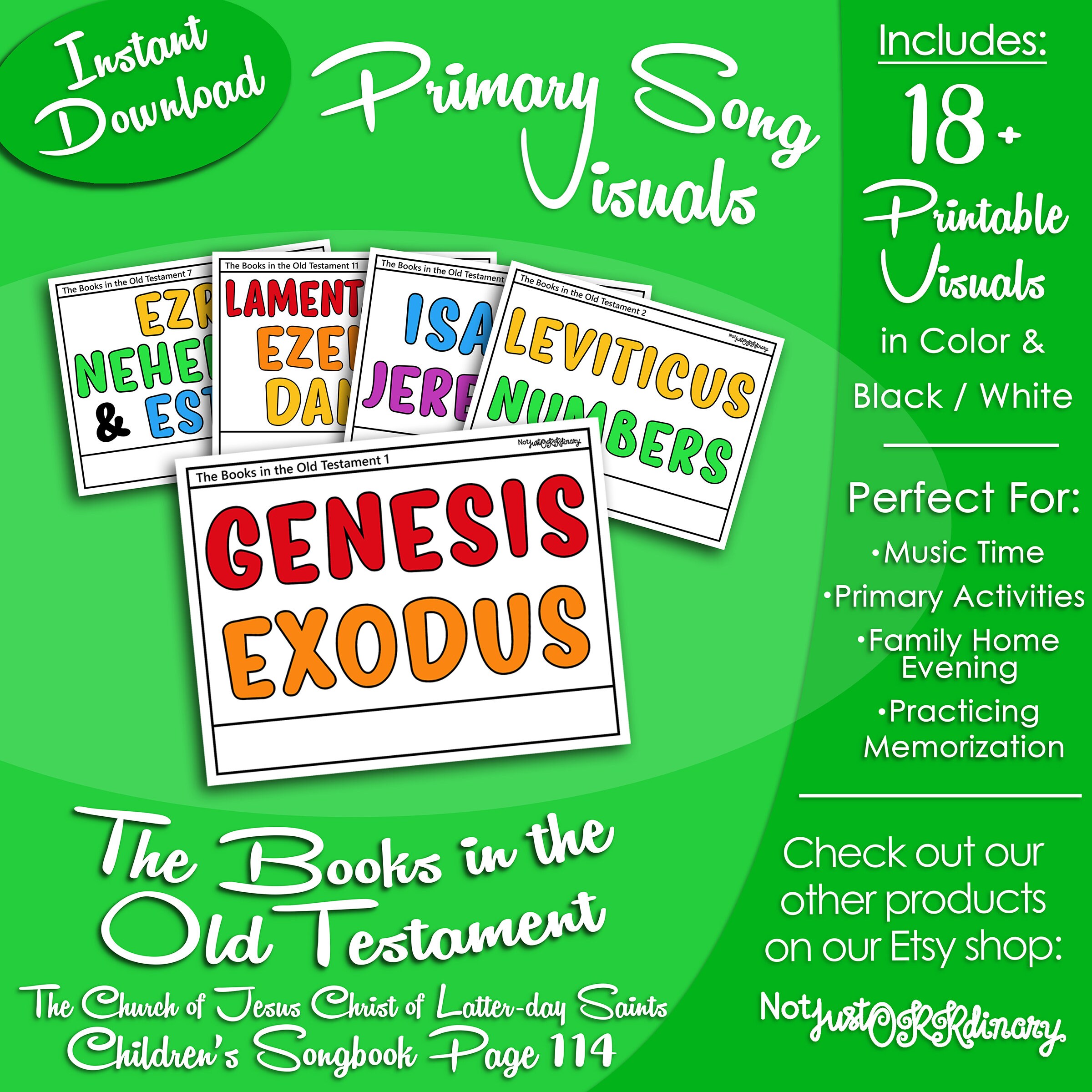 The Books in the Old Testament Song Visuals, Latter-day Saint LDS ...