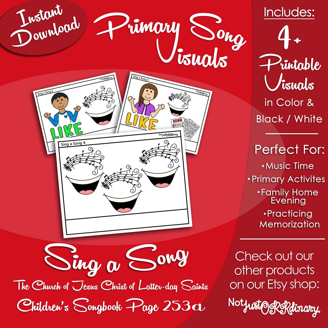 Sing a Song Visuals, Latter-day Saint LDS Primary Singing Time ...