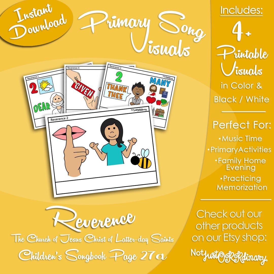 Reverence Song Visuals, Latter-day Saint LDS Primary Singing Time ...