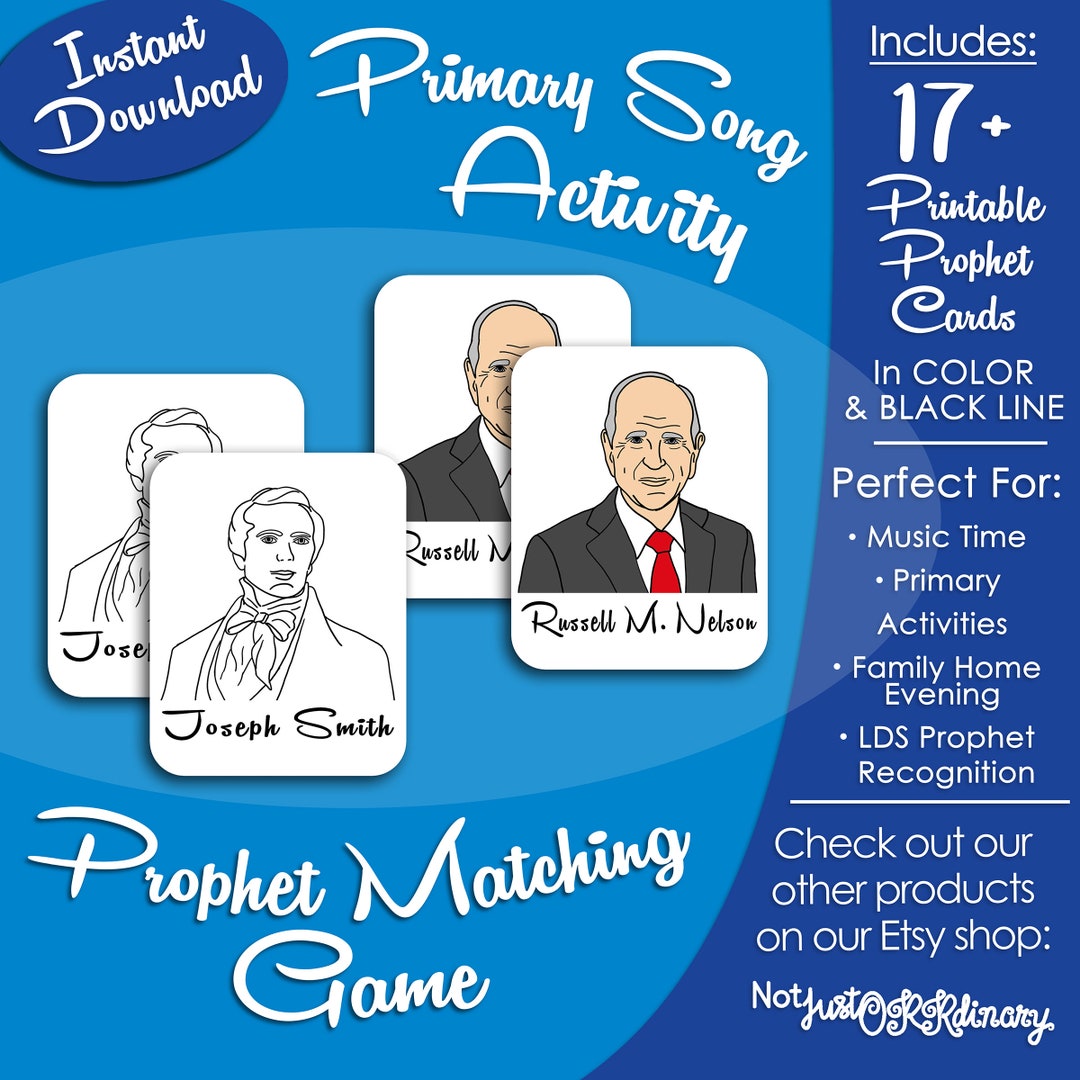 LDS Prophet Matching Game, Latter-day Saint LDS Primary Singing Time ...