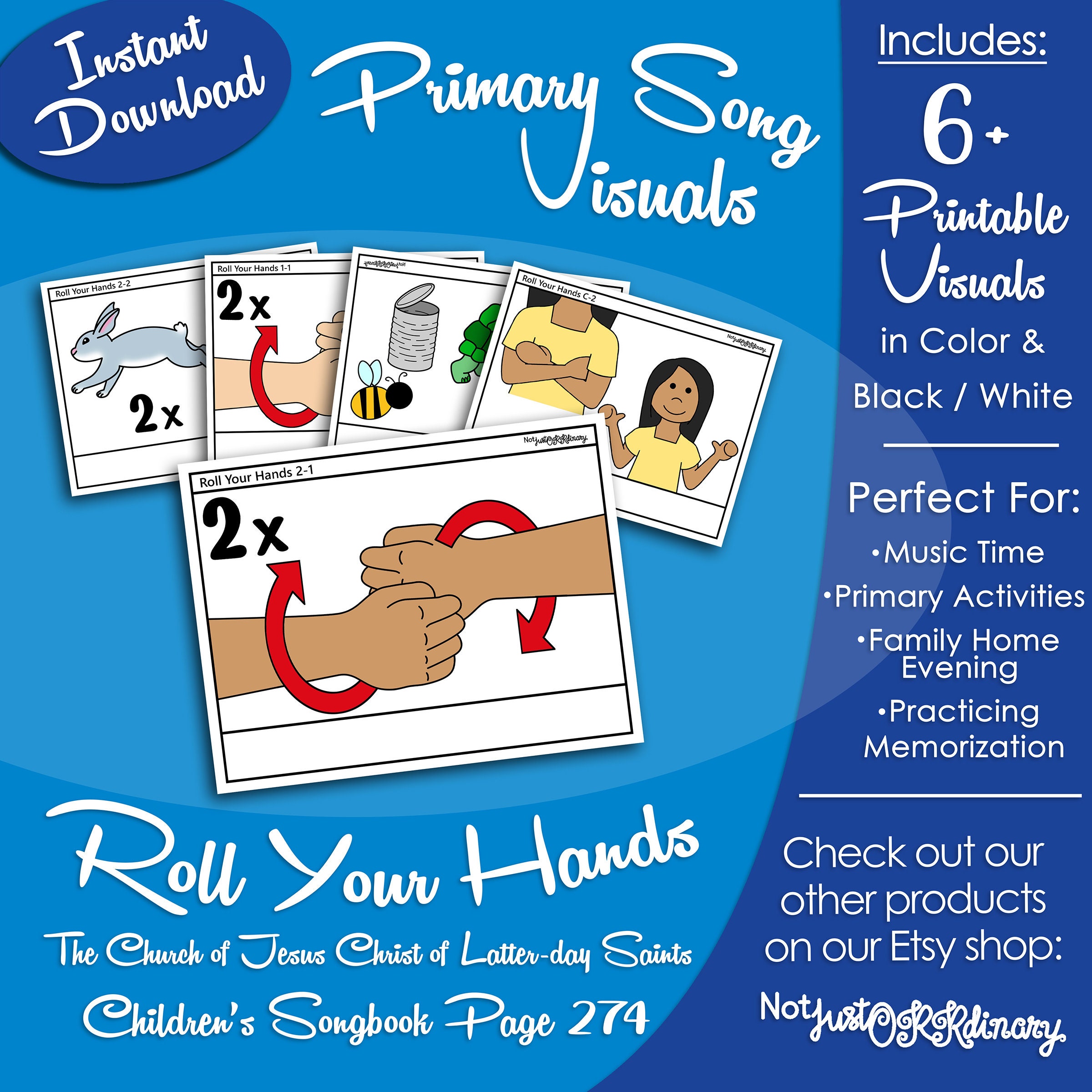 Roll Your Hands Song Visuals, Latter-day Saint LDS Primary Singing Time ...