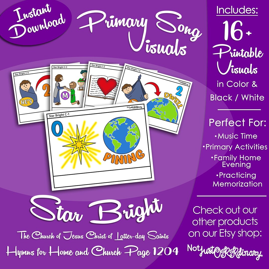 Star Bright Song Visuals, New, Latter-day Saint LDS Primary Singing ...