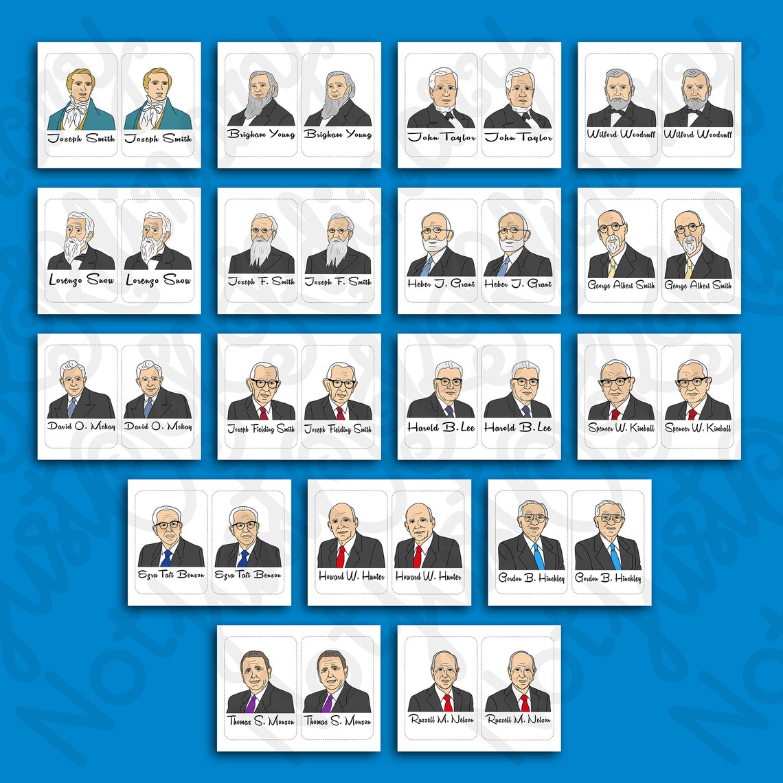 LDS Prophet Matching Game, Latter-day Saint LDS Primary Singing Time ...