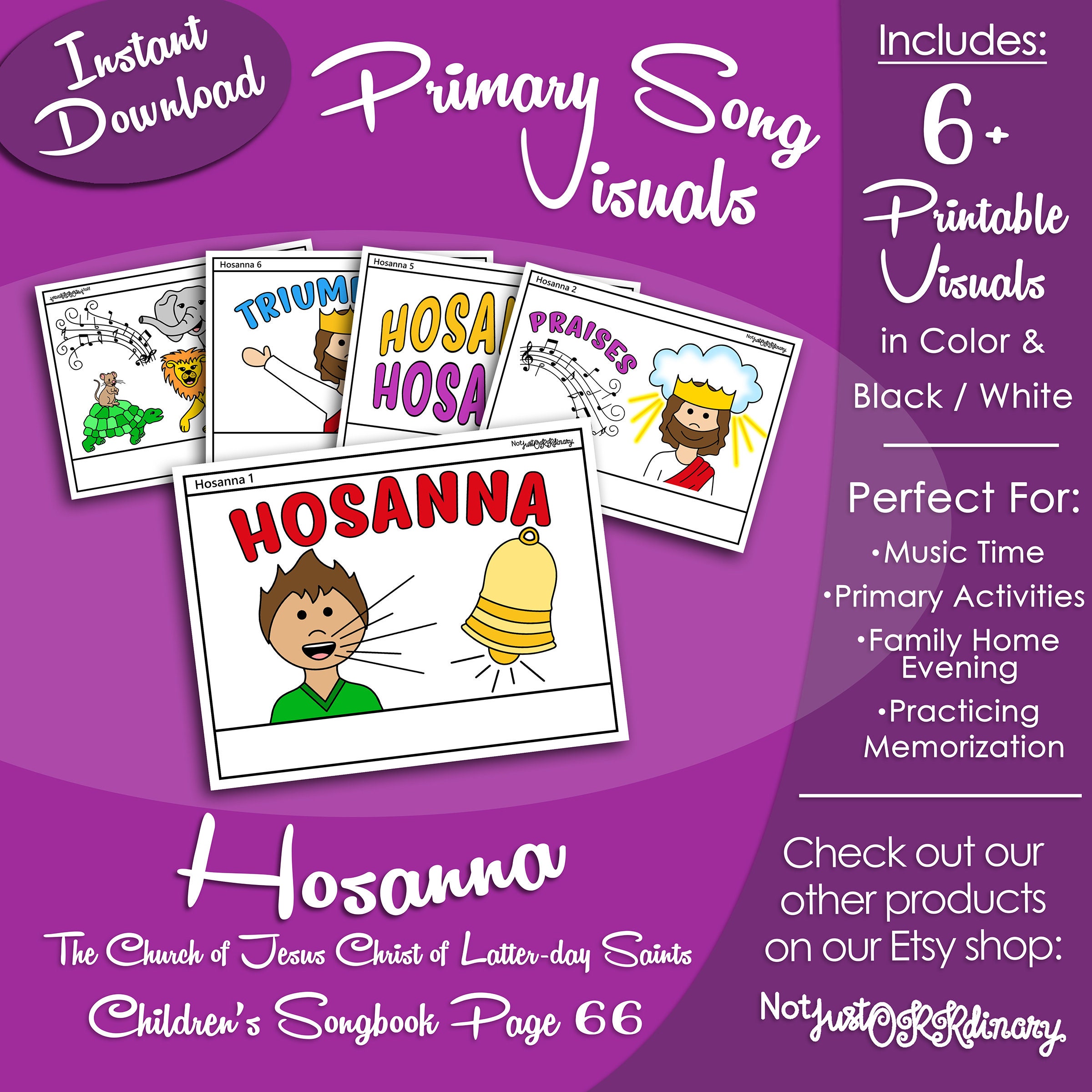 Hosanna Song Visuals, Latter-day Saint LDS Primary Singing Time ...