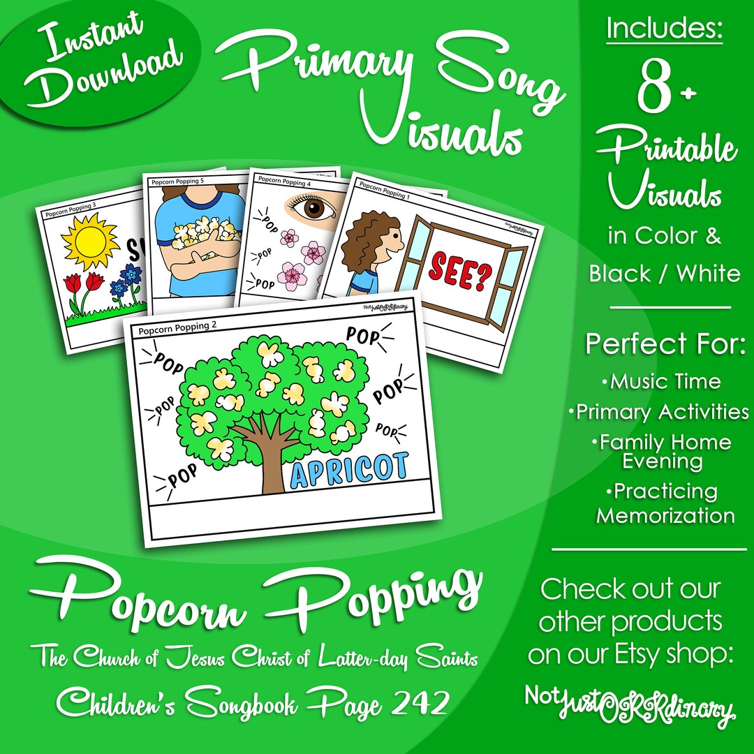 Popcorn Popping Song Visuals, Latter-day Saint LDS Primary Singing Time ...
