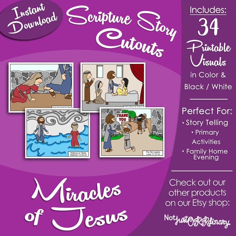 Miracles of Jesus Visuals Latter-day Saint LDS Primary Story - Etsy