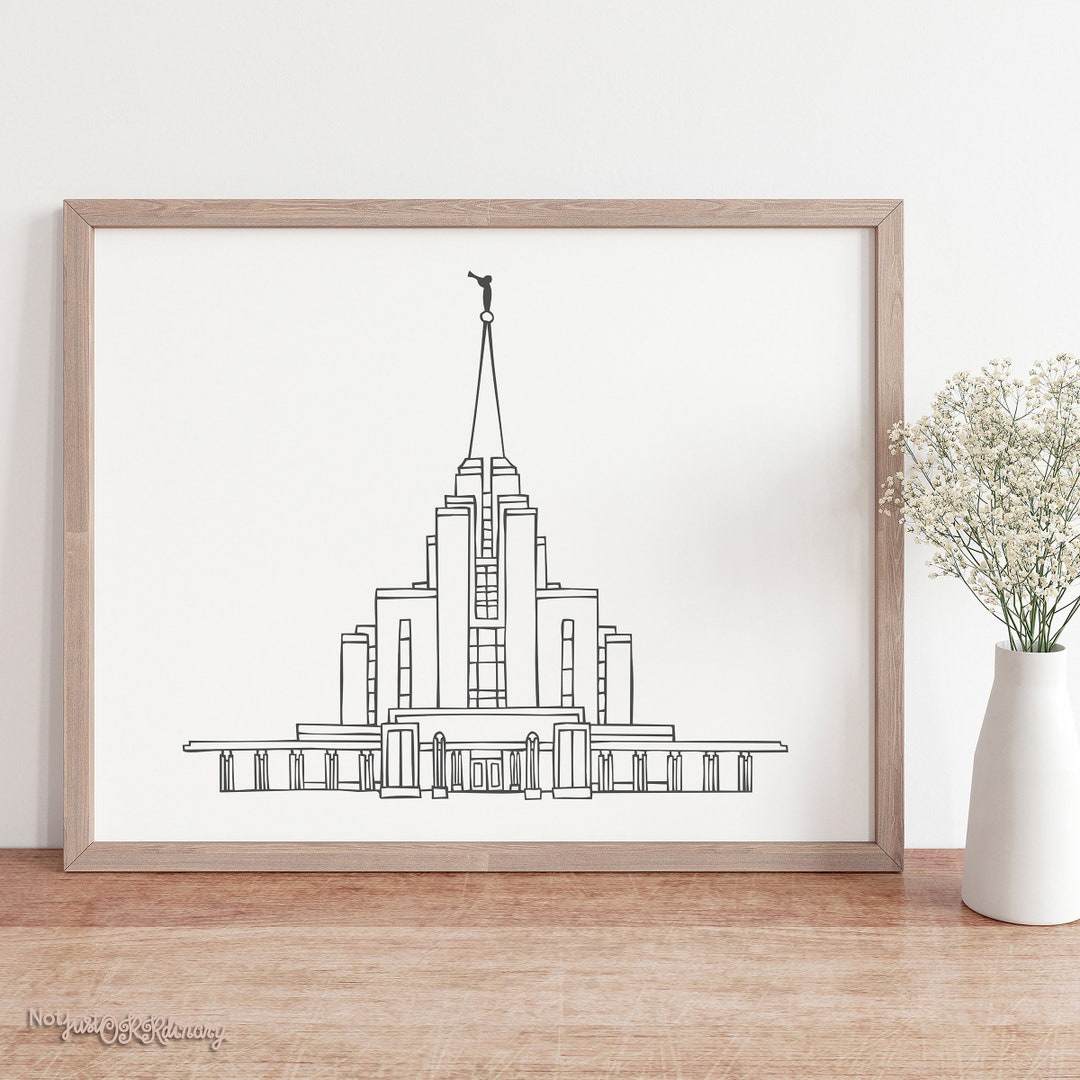 Rexburg Idaho Temple Line Art Print – LDS Wall Decor (printable Digital ...
