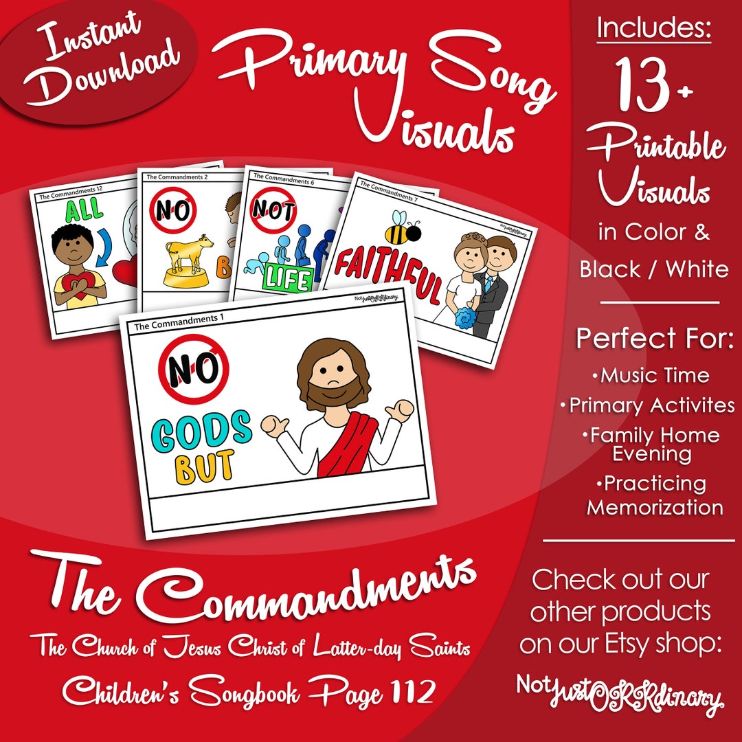 The Commandments Song Visuals, Latter-day Saint LDS Primary Singing ...