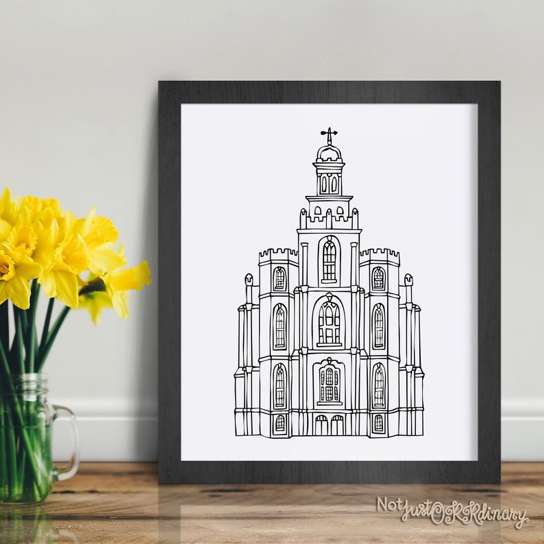 Logan Utah Temple - LDS Latter-day Saint, Wall Art Print Artwork Clip ...