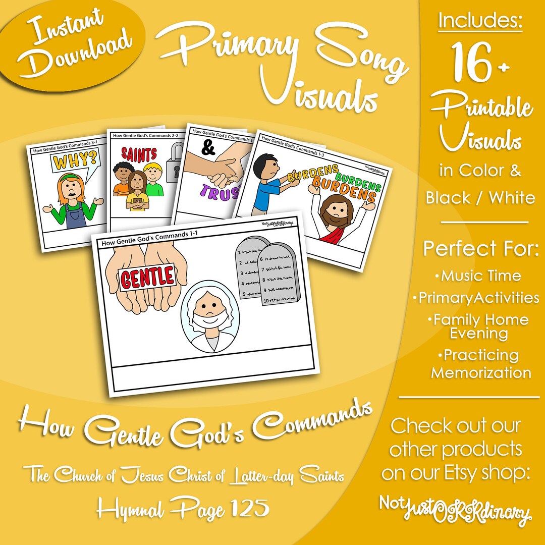 How Gentle God's Commands Song Visuals, Latter-day Saint LDS Primary ...