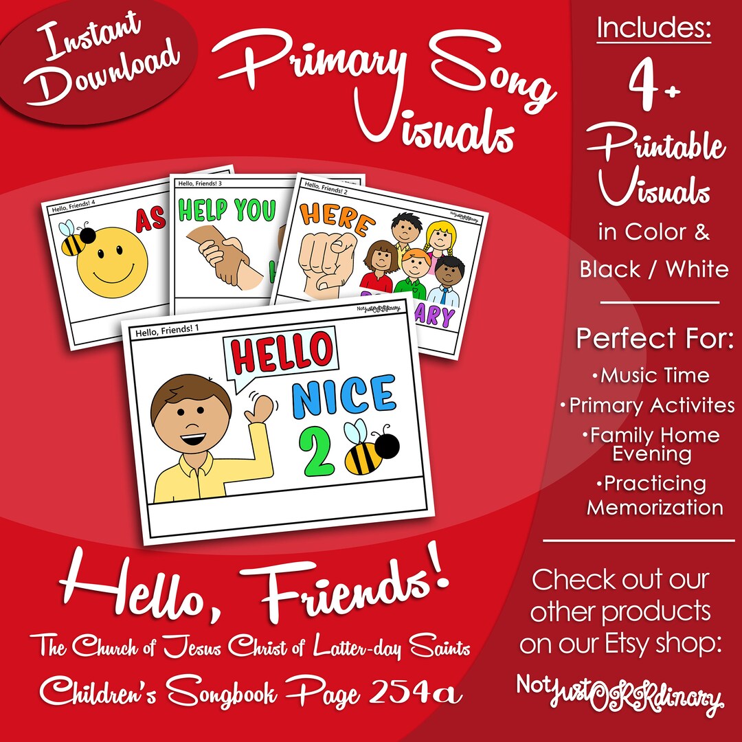 Hello, Friends! Song Visuals, Latter-day Saint LDS Primary Singing Time ...