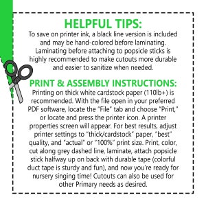 My Hands Song Cutouts for NURSERY Latter-day Saint LDS - Etsy