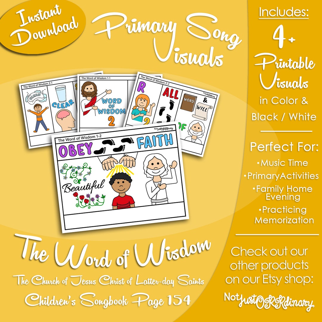 The Word of Wisdom Song Visuals, Latter-day Saint LDS Primary Singing ...
