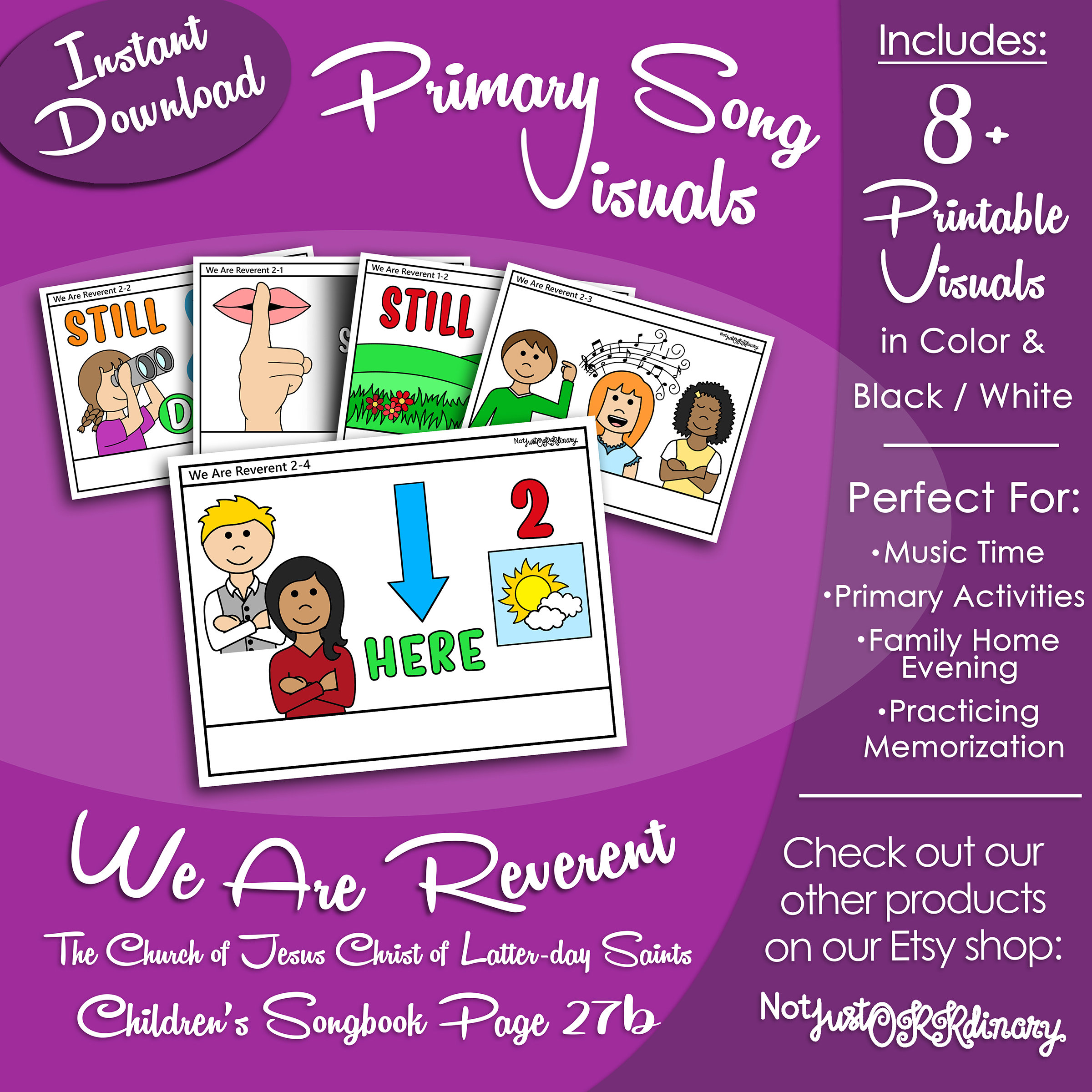 We Are Reverent Song Visuals, Latter-day Saint LDS Primary Singing Time ...