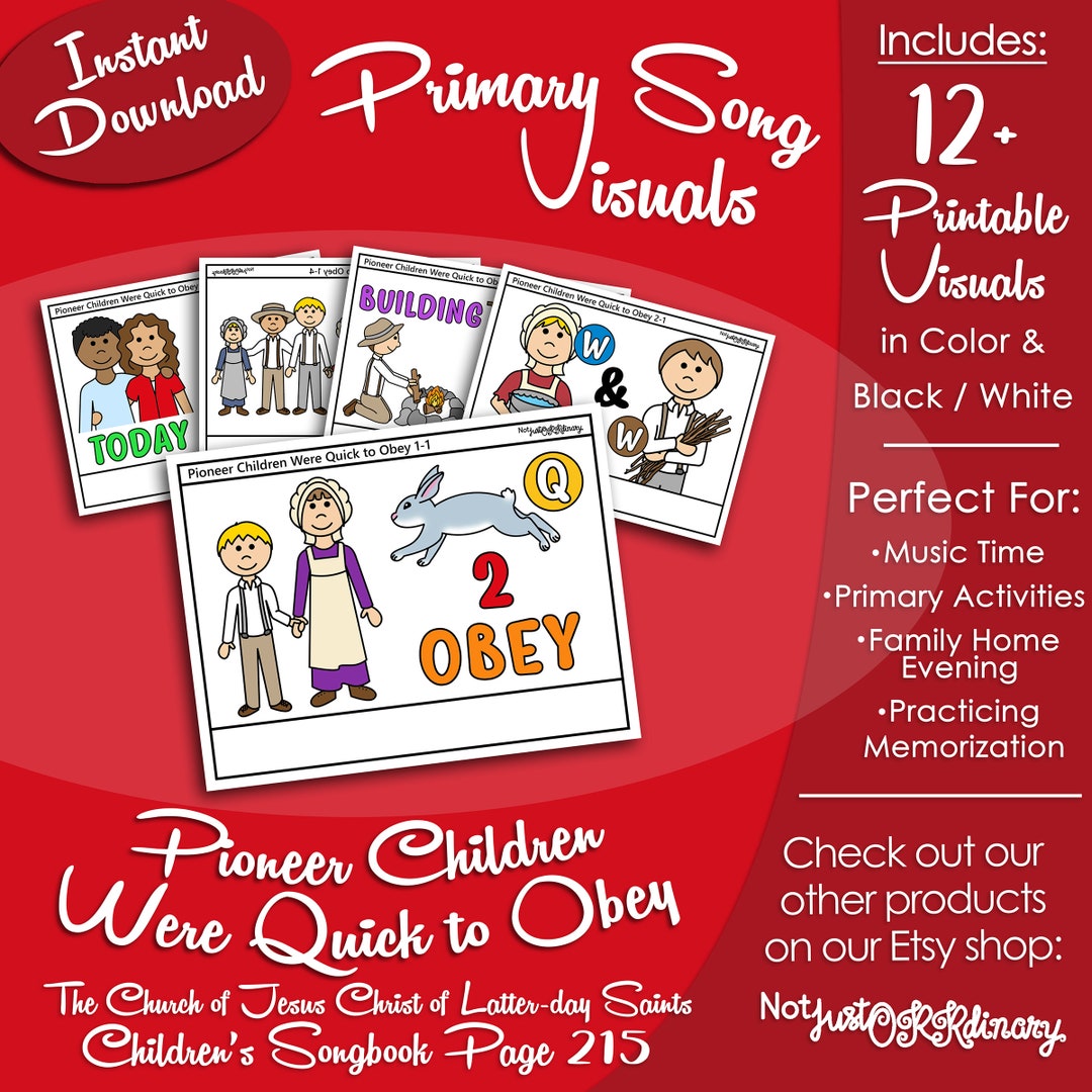 Pioneer Children Were Quick to Obey Song Visuals, Latter-day Saint LDS ...