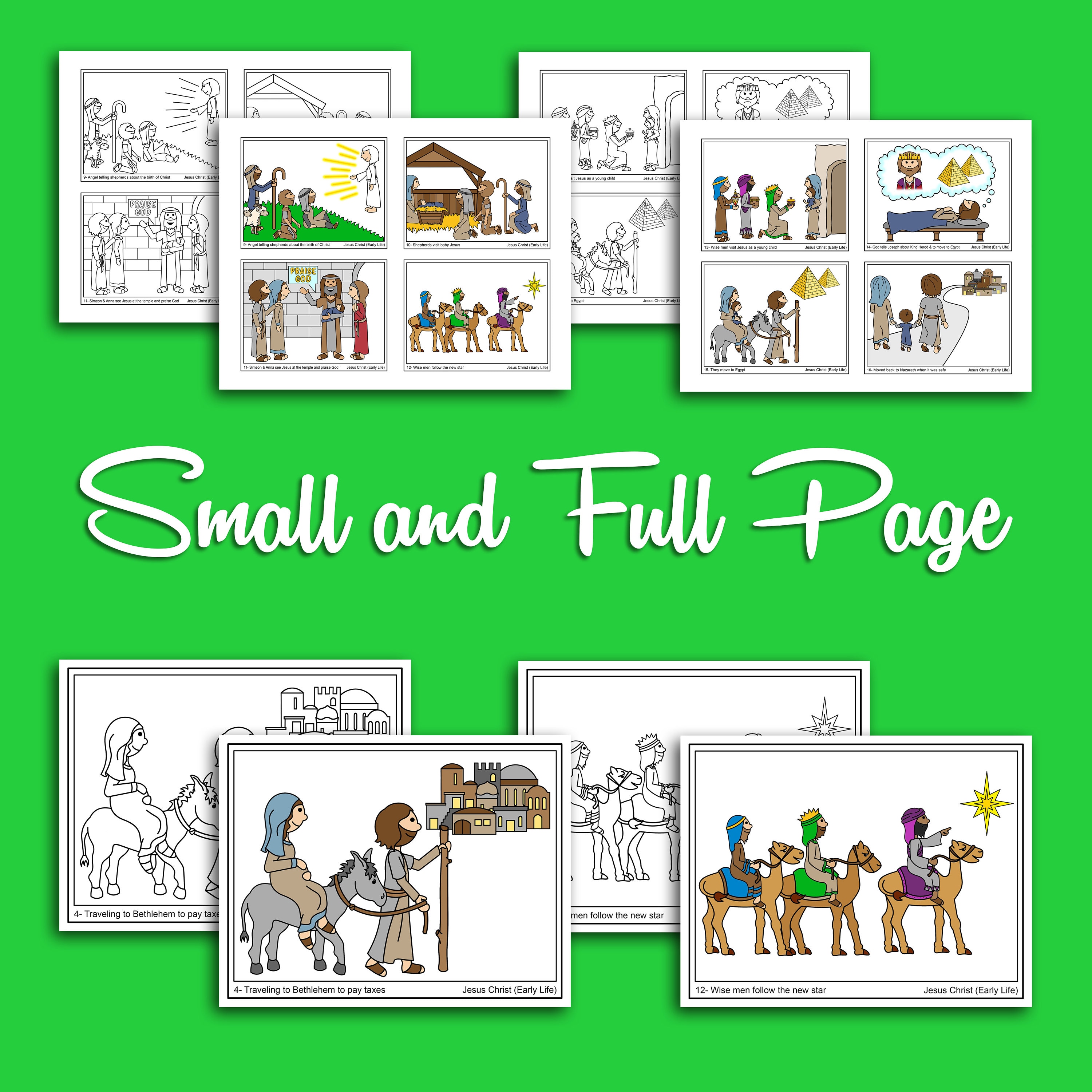 Jesus Christ early Life Story Cards, Latter-day Saint LDS Primary Story ...