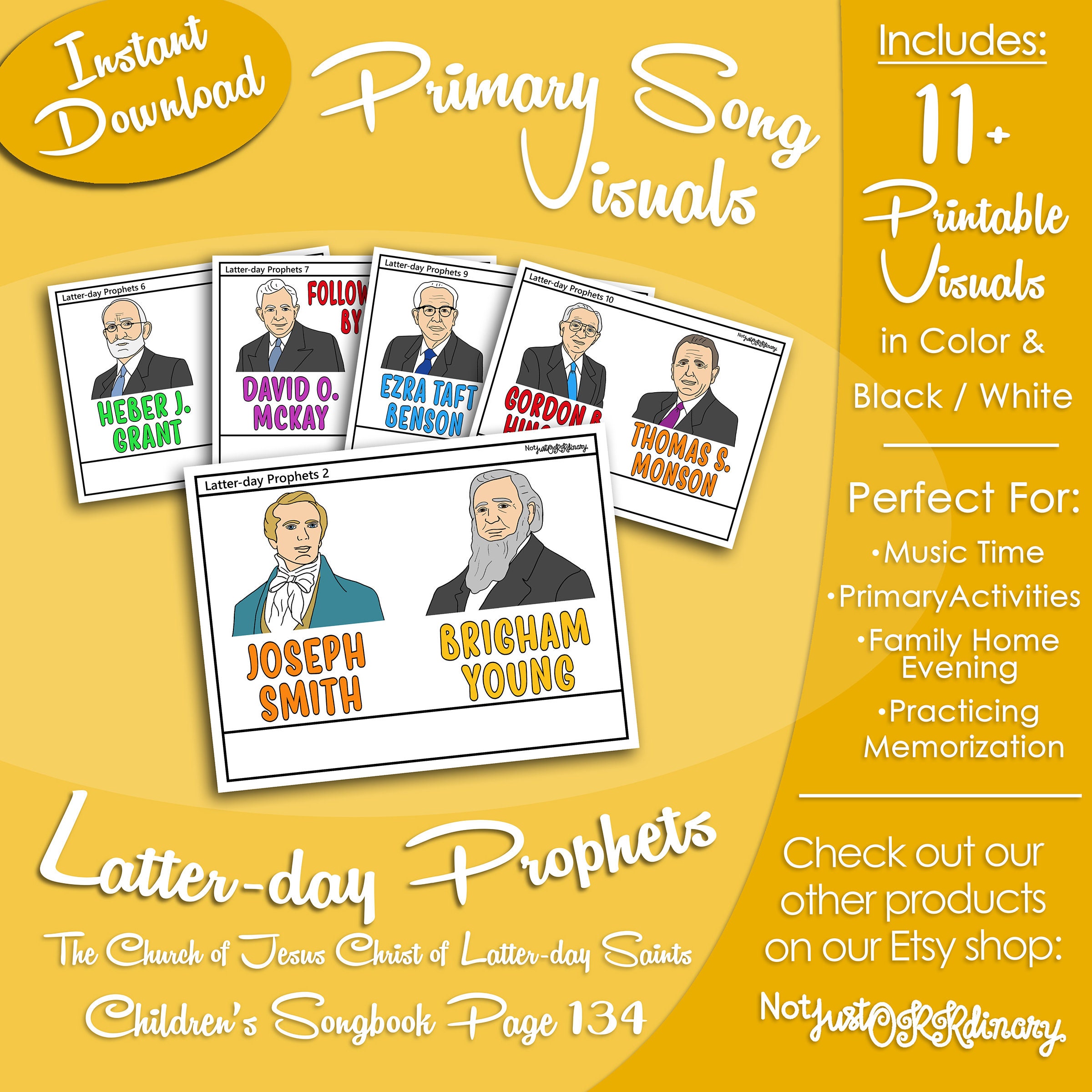 Latter-day Prophets Song Visuals, Latter-day Saint LDS Primary Singing ...