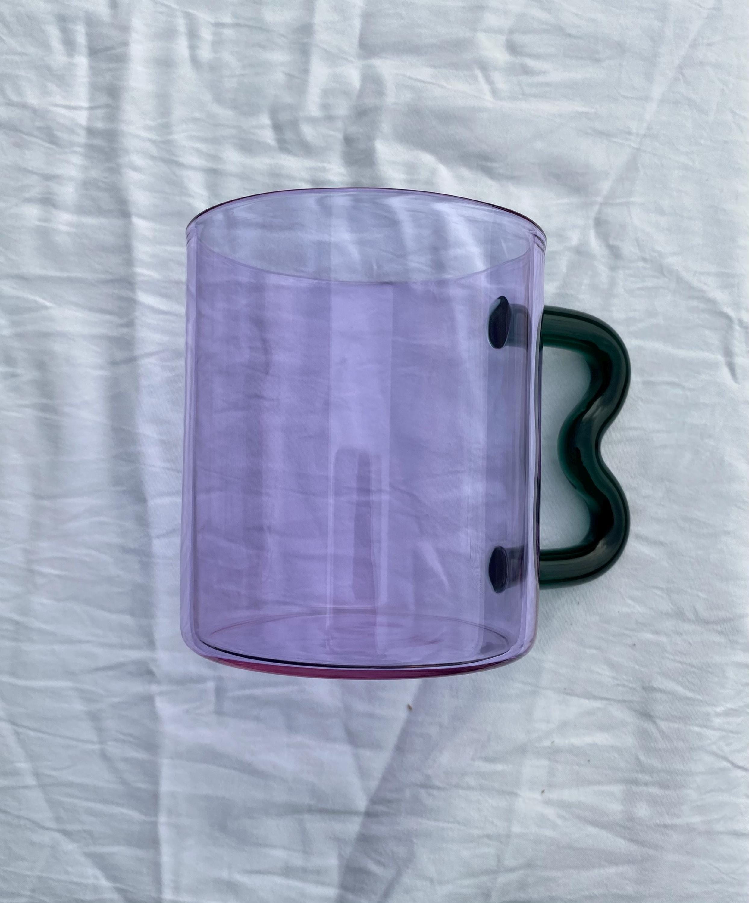 Squiggle Wavy Retro Handle Multi Color Borosilicate Glass Clear ...