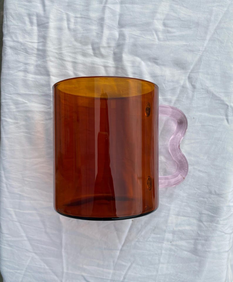 Squiggle Wavy Retro Handle Multi Color Borosilicate Glass Clear ...