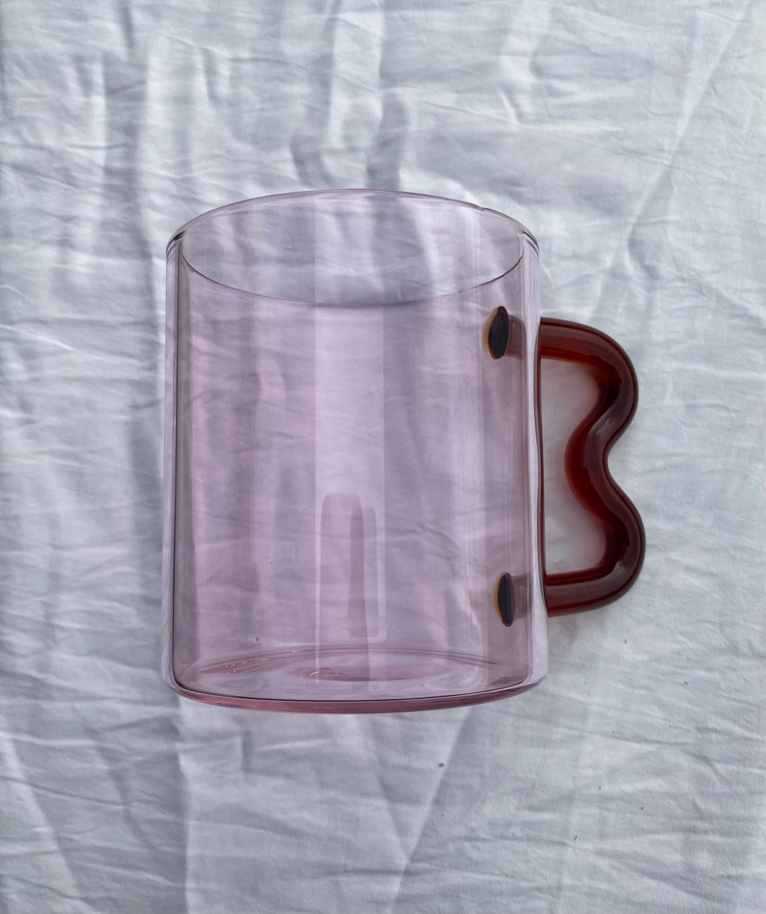 Squiggle Wavy Retro Handle Multi Color Borosilicate Glass Clear ...