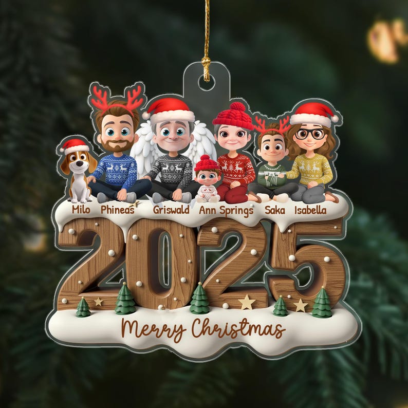Memorial Keepsake 2025, Cute Personalized Family Ornament, Big Family ...