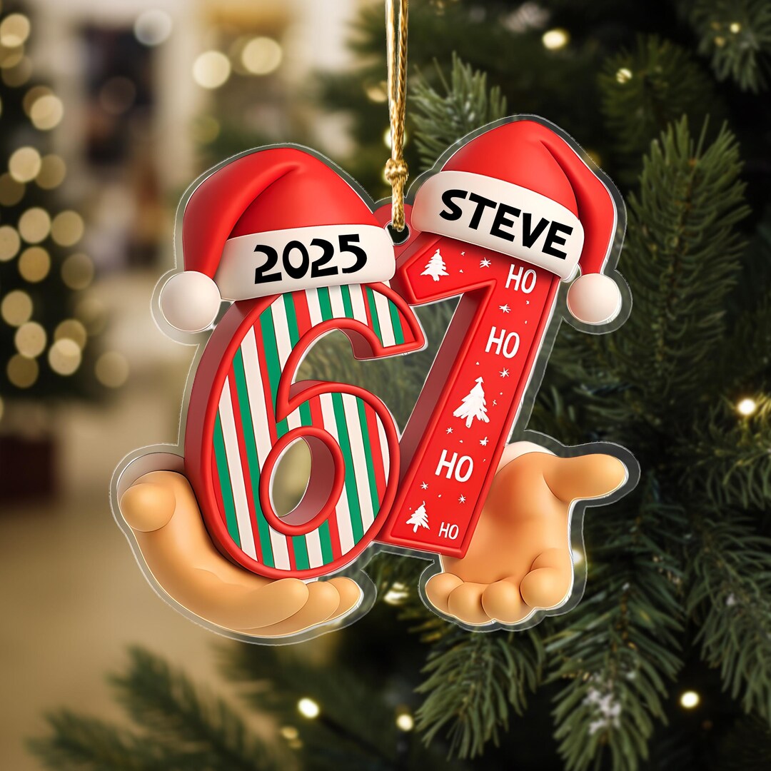 Custom Name 67 Acrylic Ornament, Six Seven Slangs for Kids ...
