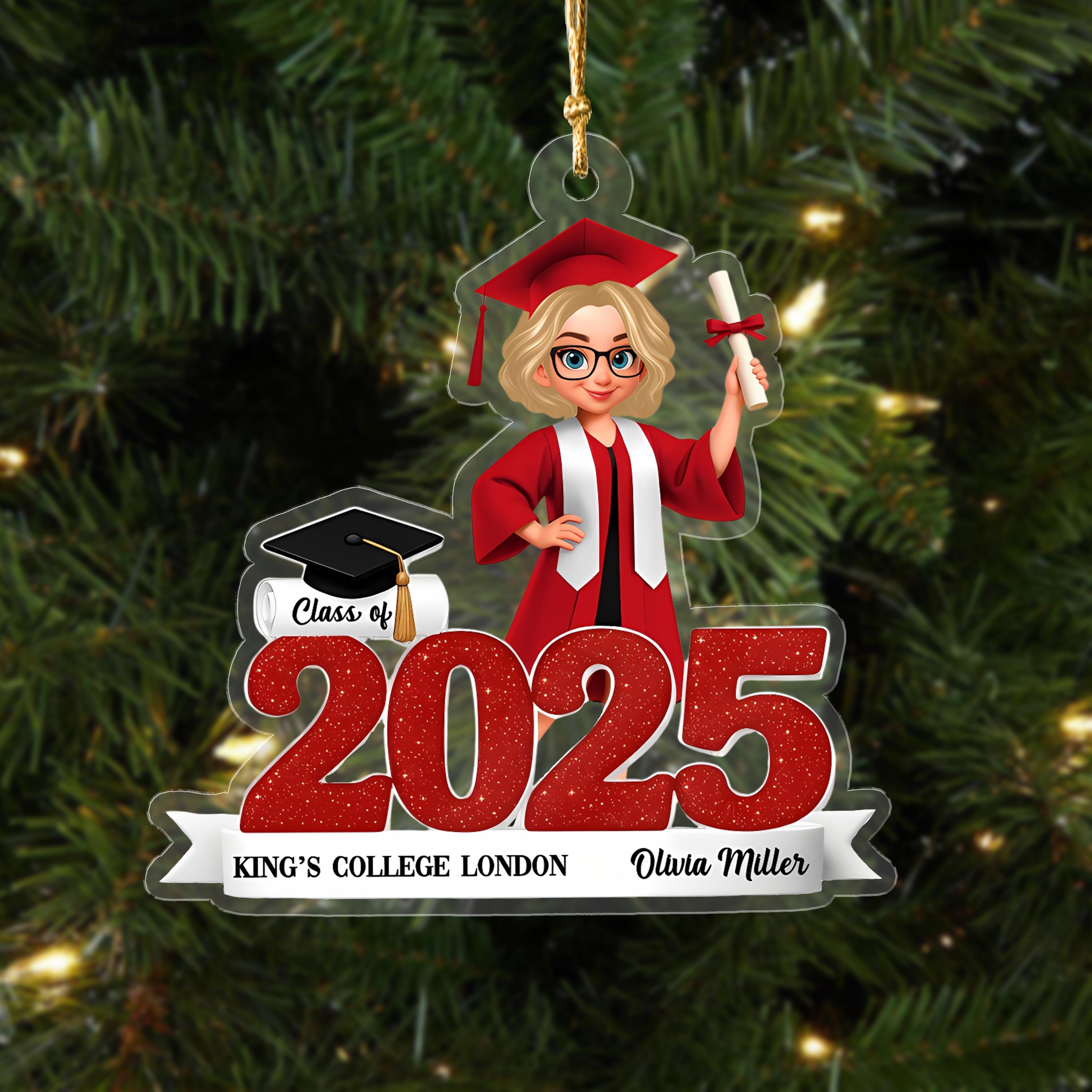 Personalized Graduation Ornament 2025, Custom Name School, 3D Acrylic ...