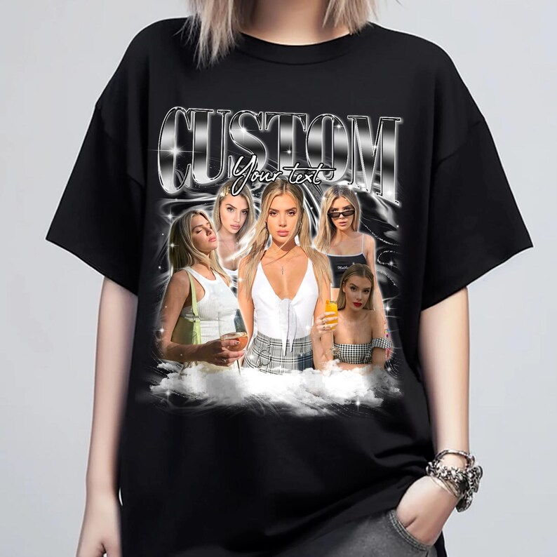 Custom Photo Bootleg T-shirt: Retro 90s Graphic Tee - Etsy UK
