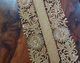 Decorative Neck Patches Indian Beaded Gold Collar Handcrafted Crafted ...