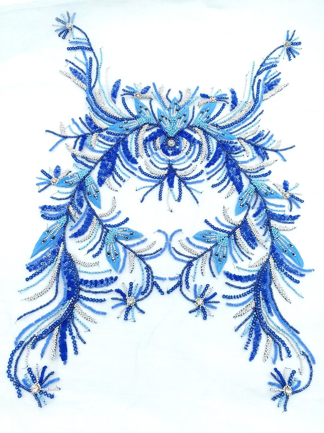 The Bodice Panel, Beaded Panel on Tulle, Beads Applique,coture ...