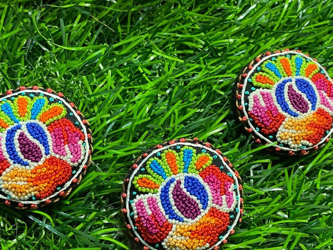 Embroidered Buttons. Buttons With Embroidery. Decorative - Etsy UK