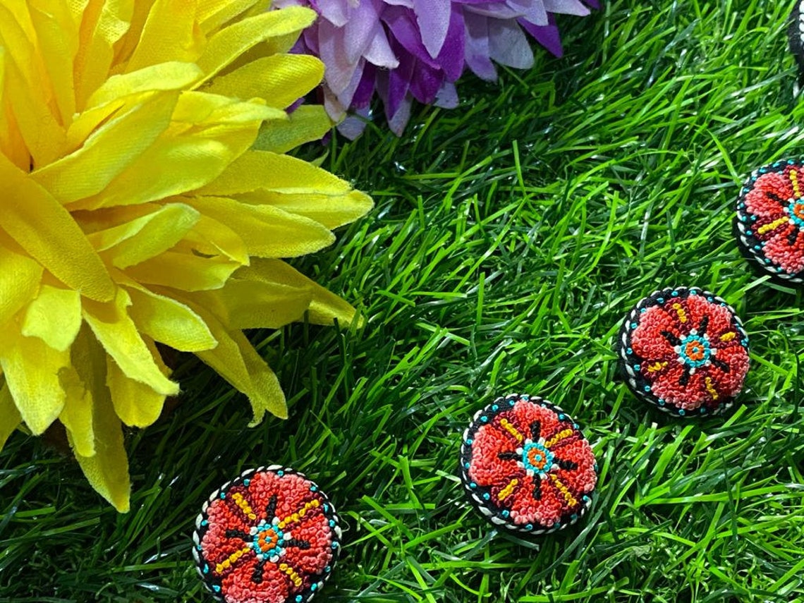 Embroidered Buttons. Buttons With Embroidery. Decorative Colourful ...