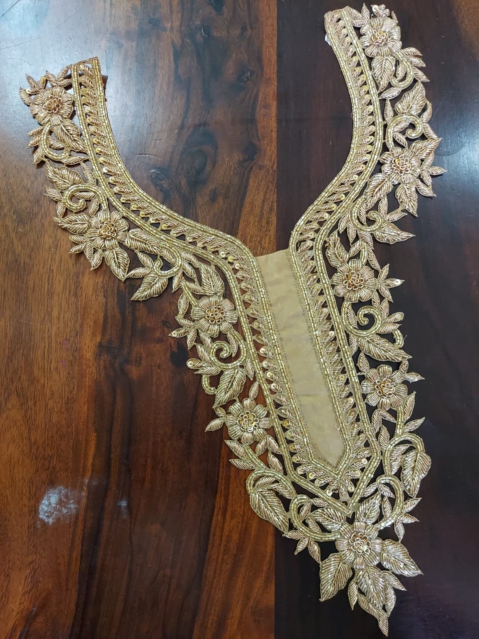 Decorative Neck Patches Indian Beaded Gold Collar Handcrafted Crafted ...