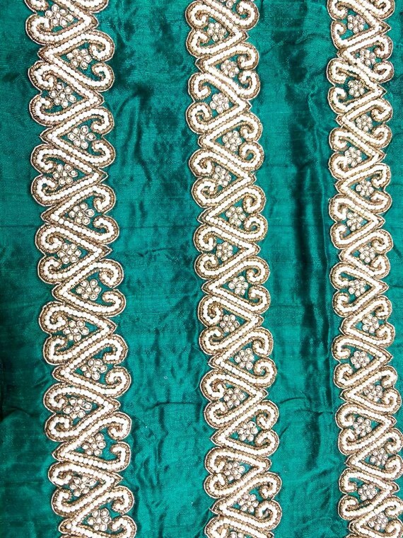 Ribbon & Trim Beautifully Handmade Pearl Lace golden Handmade Trim ...