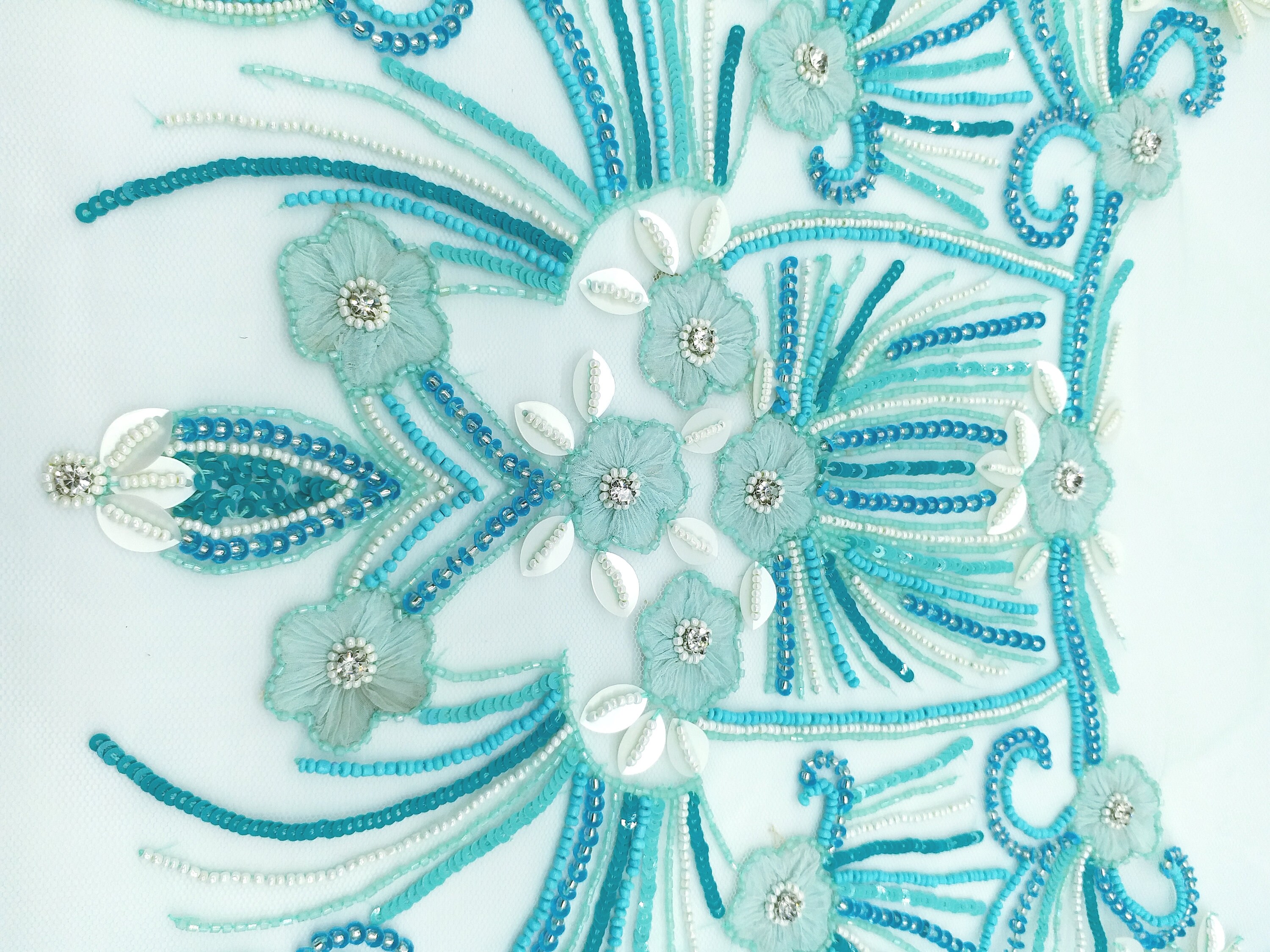 The Bodice Panel Beaded Panel on Tulle Beads Applique - Etsy