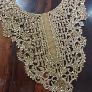 Decorative Neck Patches Indian Beaded Gold Collar Handcrafted - Etsy