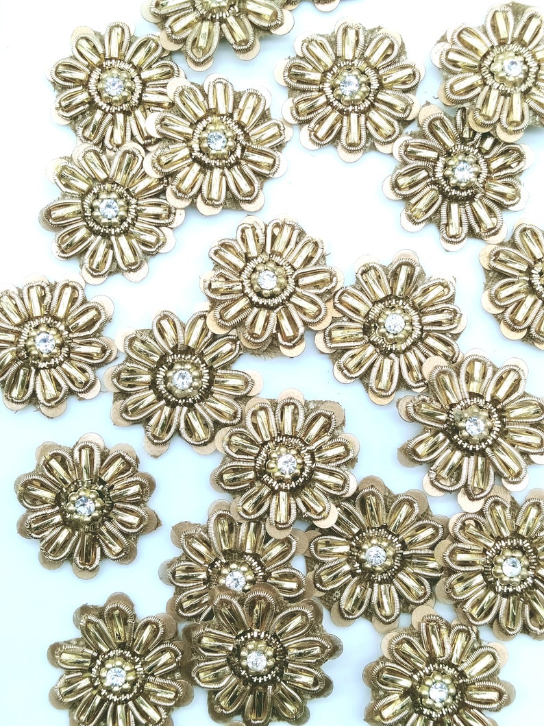 Small Beautiful Antique Applique Patch Beaded Applique Accessories ...