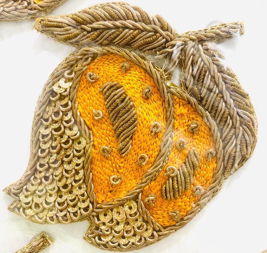 Exclusive Mango Patch Sequence Applique Zardosi Accessories Dress ...