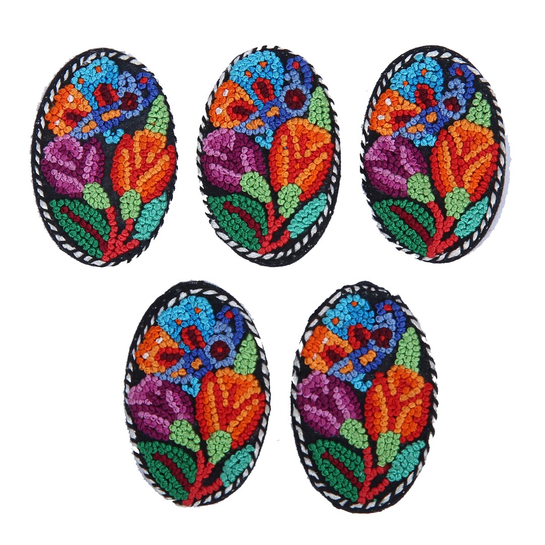Embroidered Buttons. Buttons With Embroidery. Decorative Colourful ...