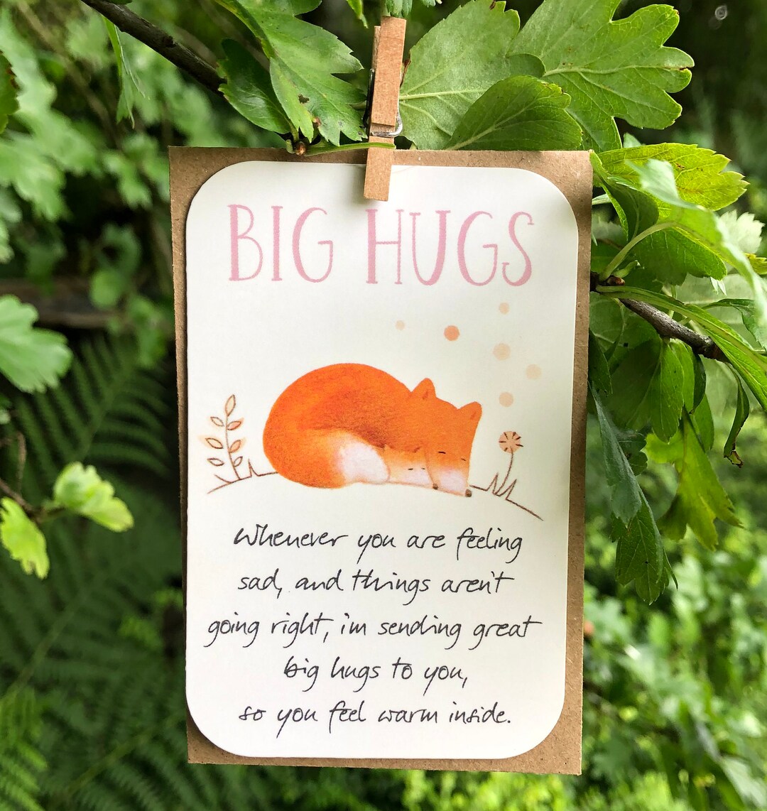 Big Hugs Fox Card, Positive Message Keepsake (55x85mm) - Etsy
