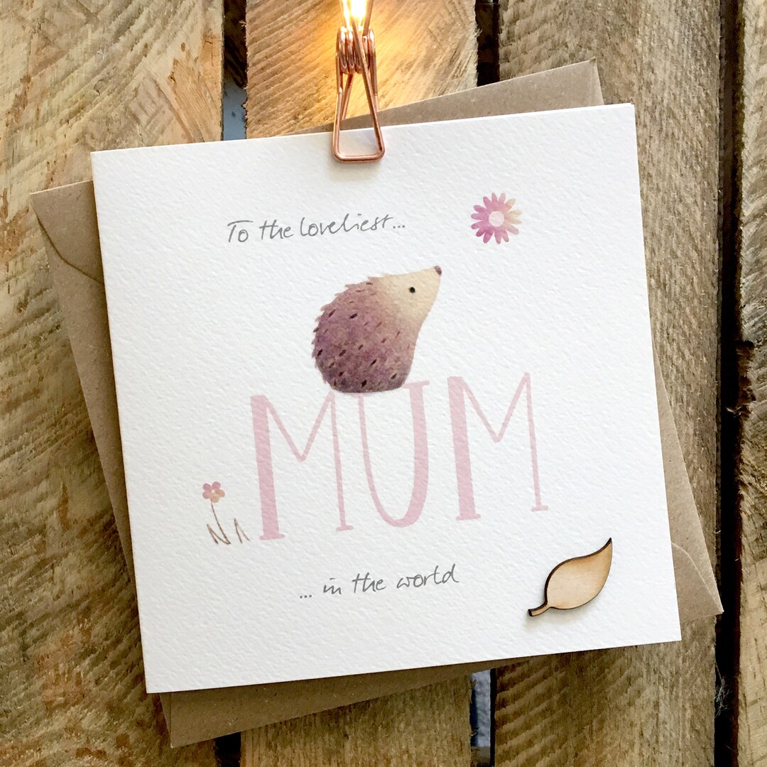 Mother's Day Card, Mum Card, Birthday Card Featuring a Cute Hedgehog ...