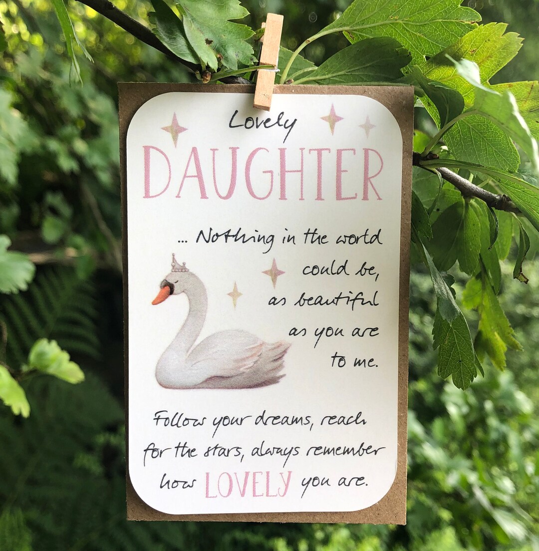 Daughter Keepsake Card, Inspirational Swan Verse, Small Gift Tag - Etsy