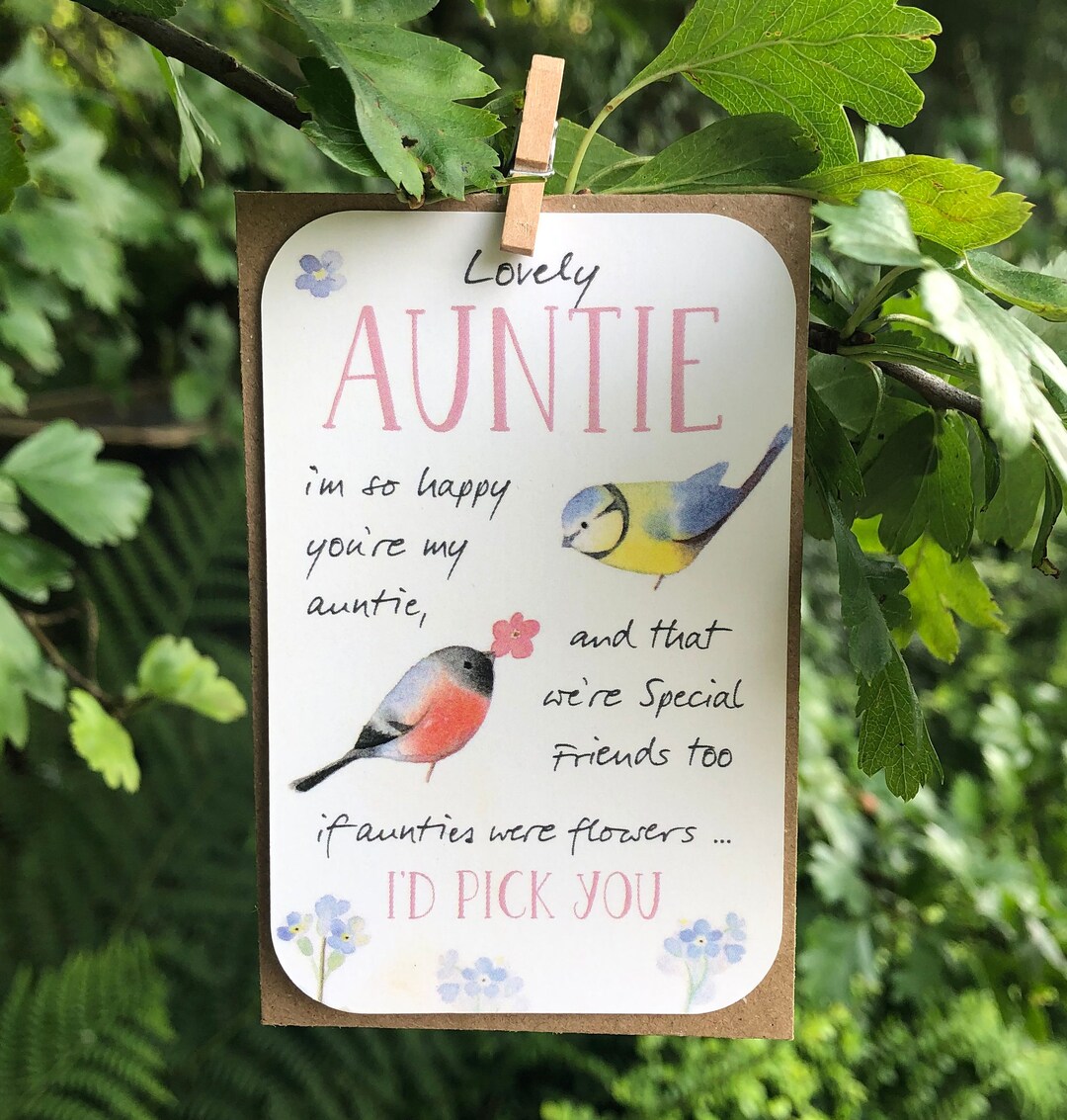 Auntie Keepsake Card, Inspirational Birds, Kraft Envelope - Etsy