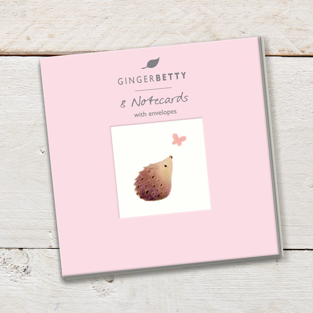 Notecard Pack With 8 Small Cards and Envelopes. 4 Each of a Hedgehog ...