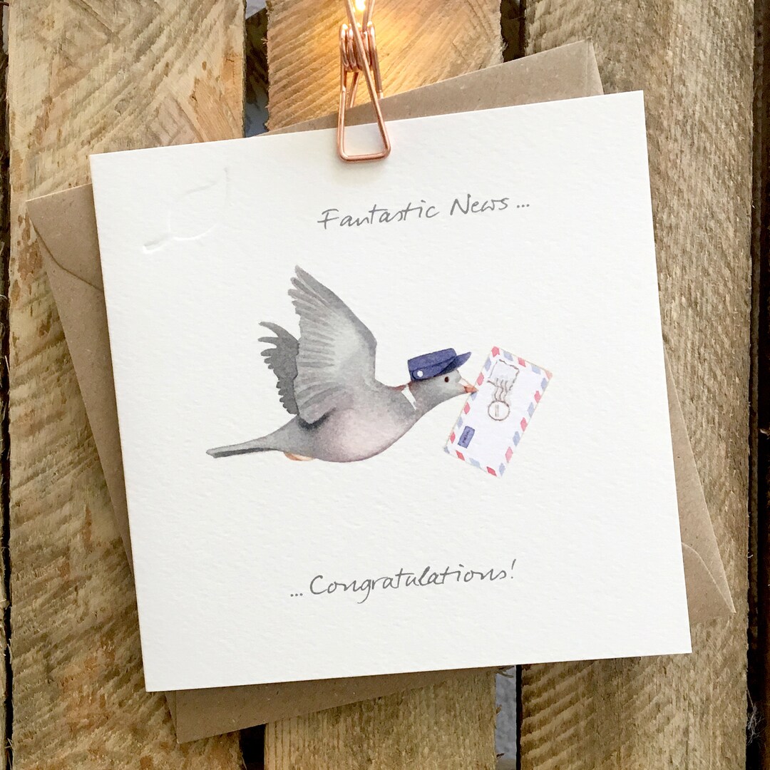 Good Luck, Congratulations, Exam Congrats Card Featuring Flying Pigeon ...