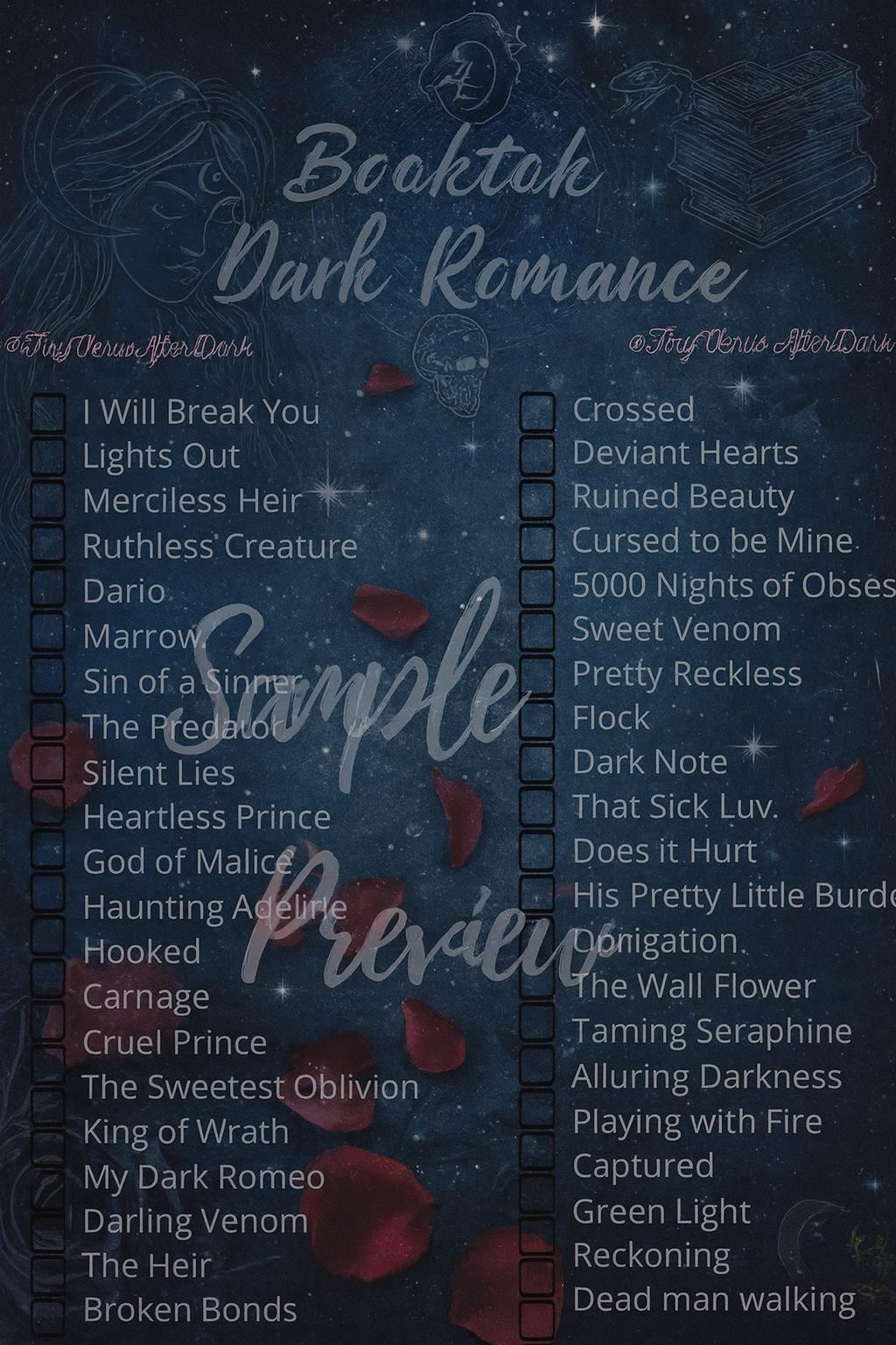 Dark Romance Checklist – Printable PDF - Etsy