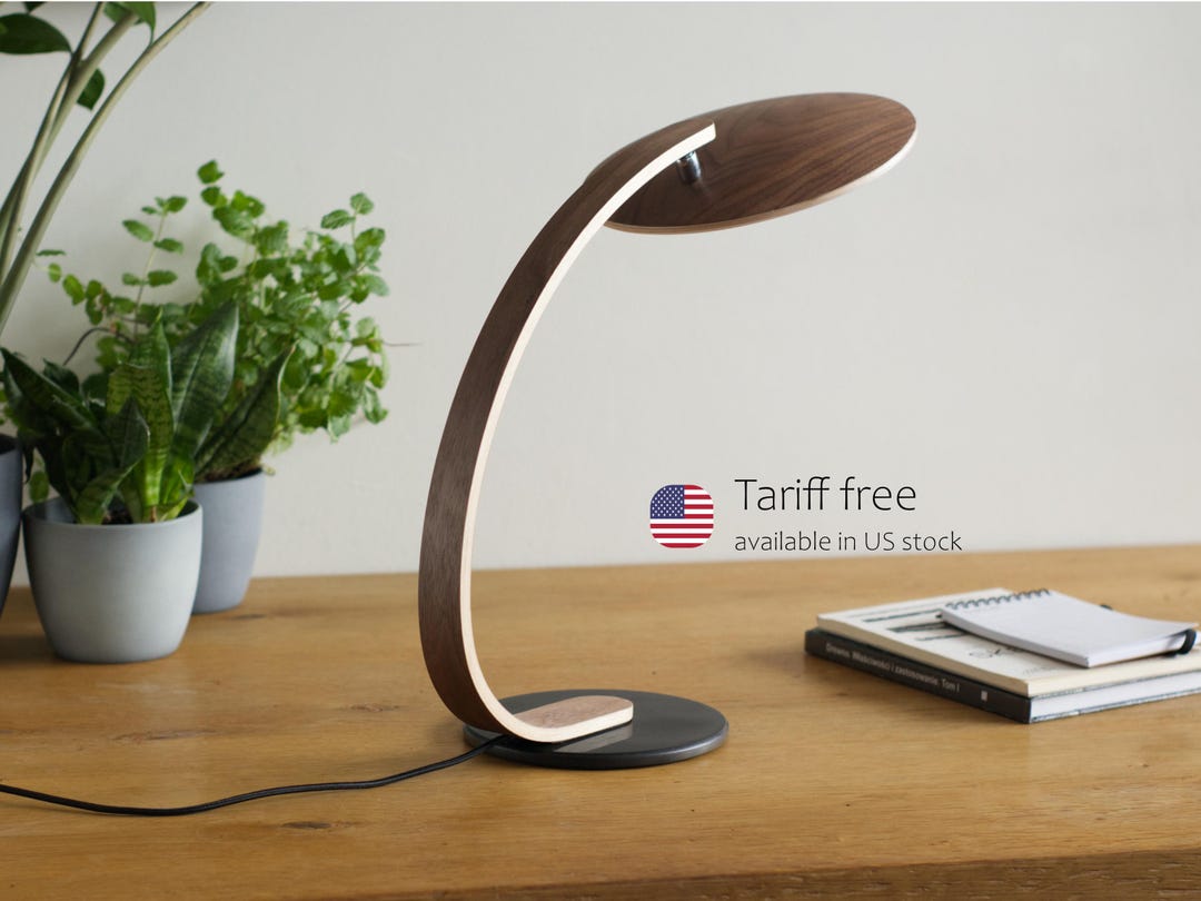 Walnut Table Lamp, Desk Accessories, Desk Decor, Night Light, Bedside ...